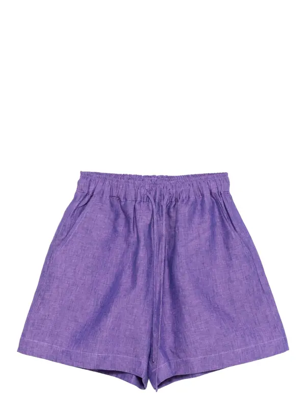 BAMBAH Tie Linen Shorts - Purple