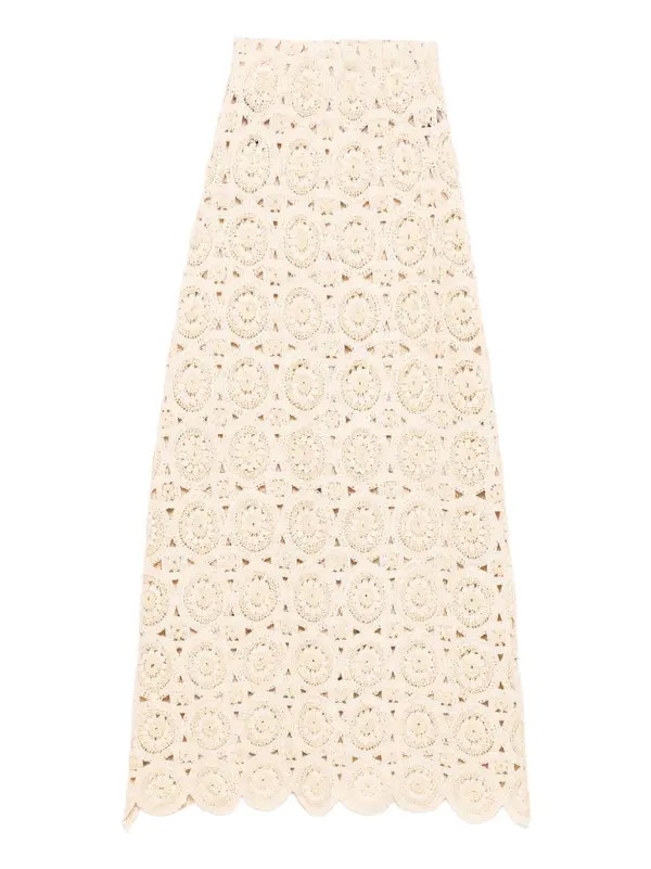 BAMBAH Floral Embroidery Skirt - Neutrals