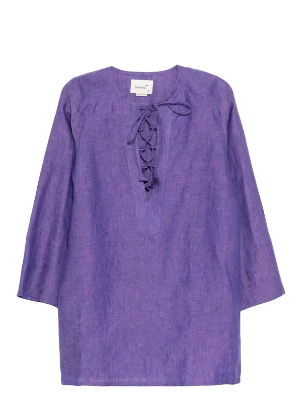 BAMBAH Tie Tunic Blouse - Purple