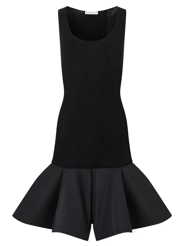 Nina Ricci Peplum Hem Midi Dress - Black