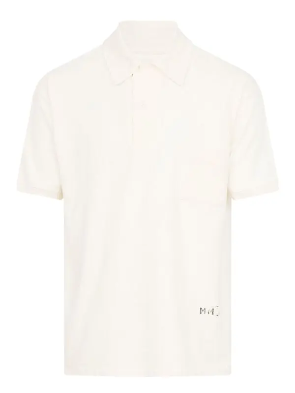 MAISON MARGIELA Logo-print Polo Shirt - White
