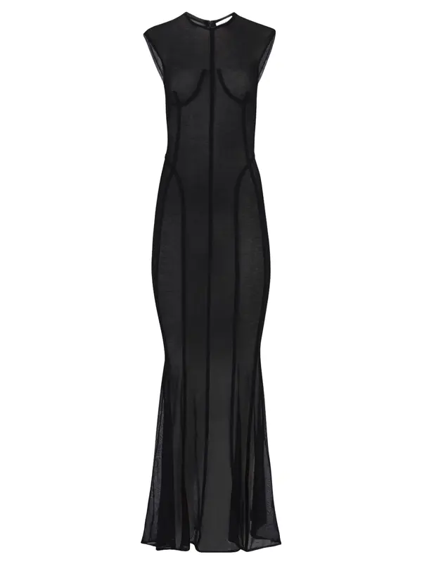 Nina Ricci Sheer Maxi Dress - Black