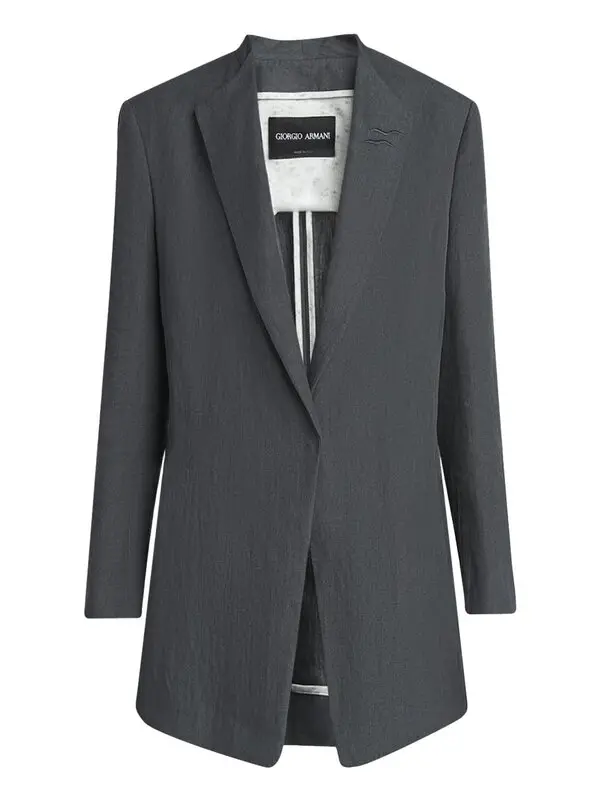 Giorgio Armani Linen Single-breasted Blazer - Dark Green