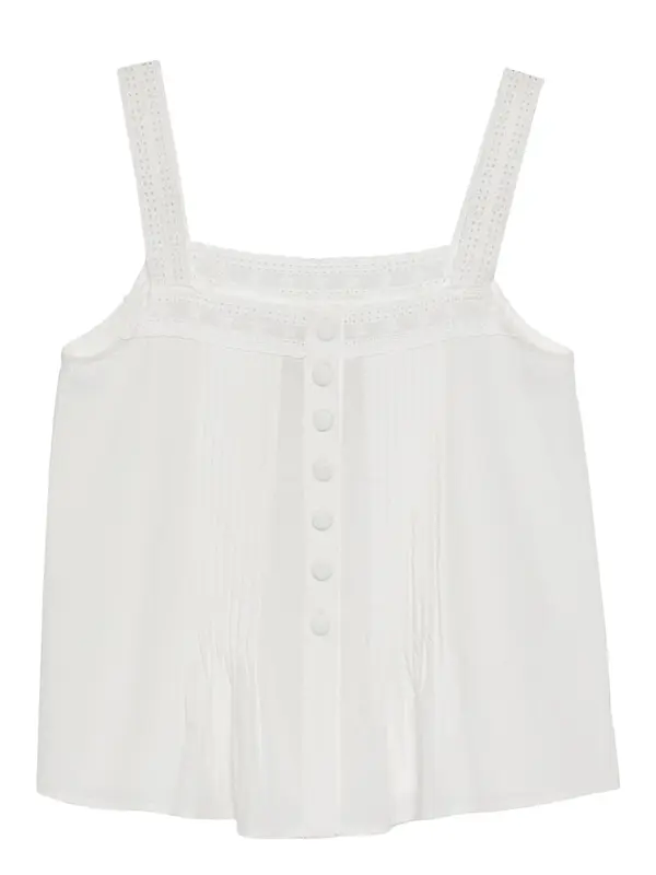 BAMBAH Ritchel Lace Trim Cami Vest - White