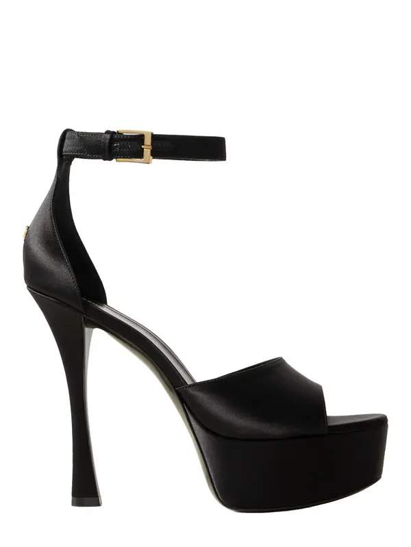 Givenchy 4g Liquid Satin Platform Sandals - Black