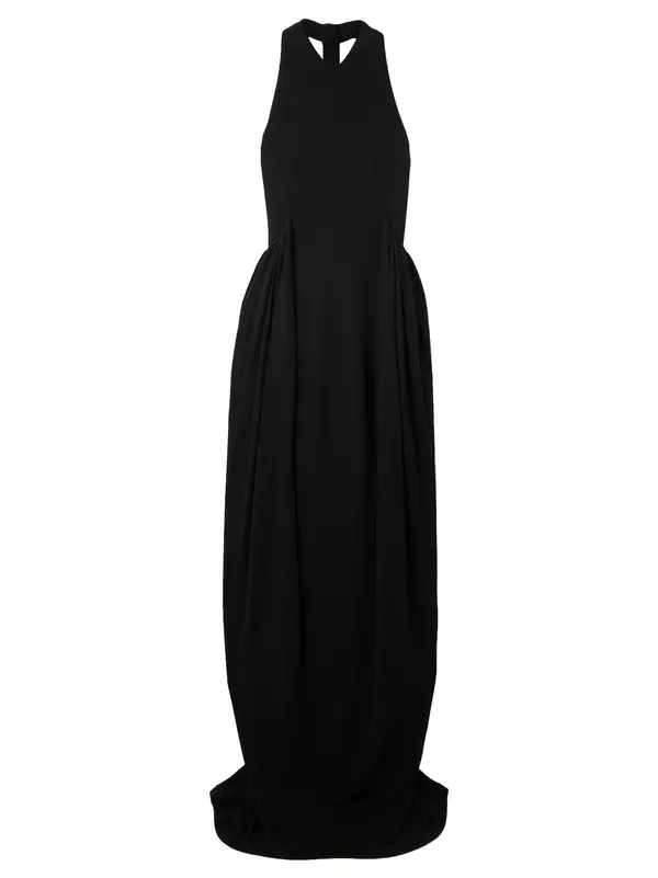 Givenchy Draped Crepe Halterneck Gown - Black