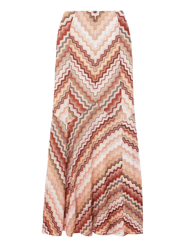 Missoni Striped Crochet-knit Maxi Skirt - Brown