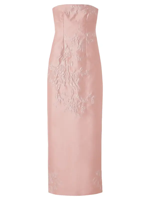 EMILIA WICKSTEAD Ximena Strapless Floral Cloqué Maxi Dress - Pink
