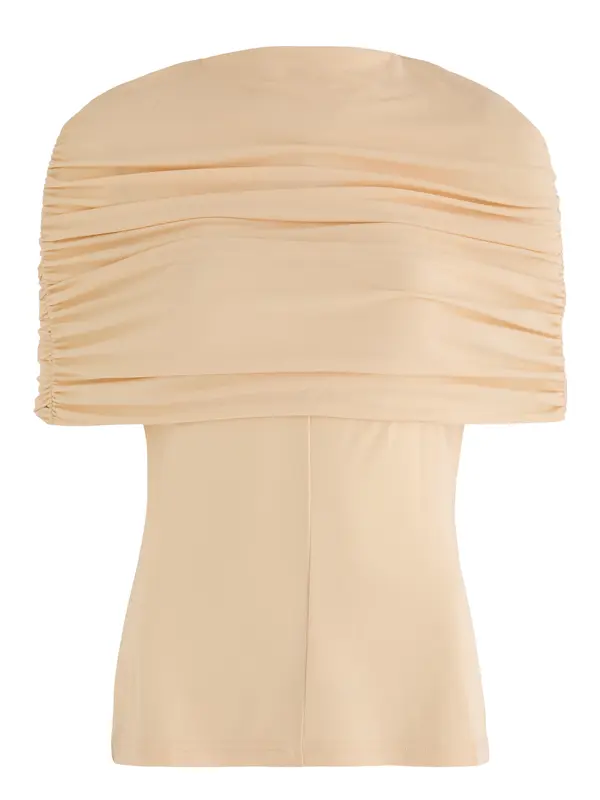 ESSE STUDIOS Bonachi Cape-effect Jersey Top - Cream