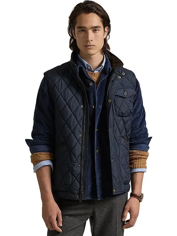 Polo Ralph Lauren Quilted Full Zip Utility Vest - College Navy