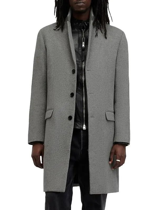 ALLSAINTS Hal Single Breasted Coat - Light Grey