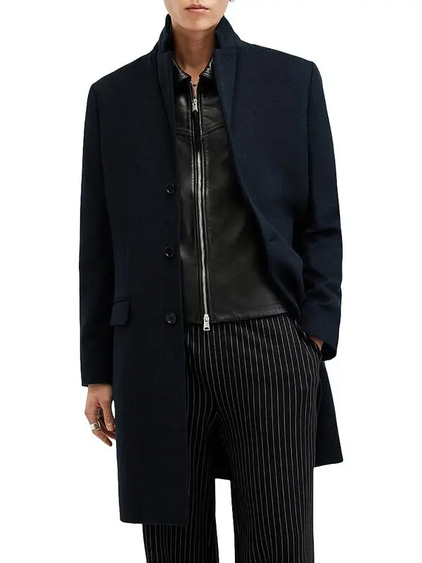 ALLSAINTS Hal Single Breasted Coat - Nite Blue