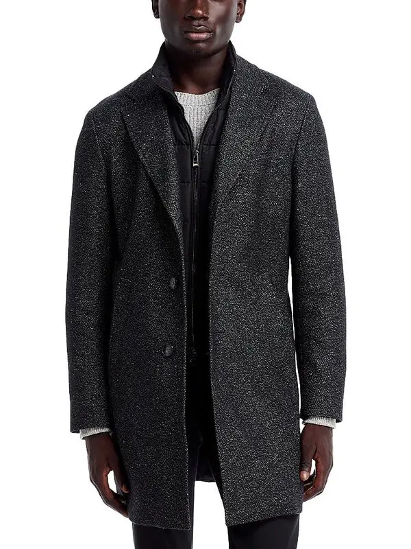 BOSS Hyde Slim Fit 2-in-1 Coat - Black