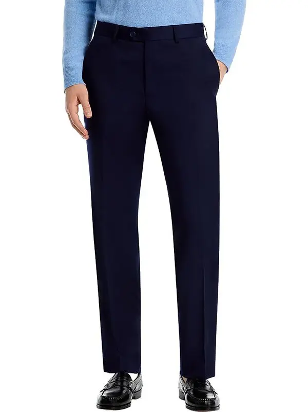 Bloomingdale'S Performance Wool Regular Fit Dress Pants - Navy