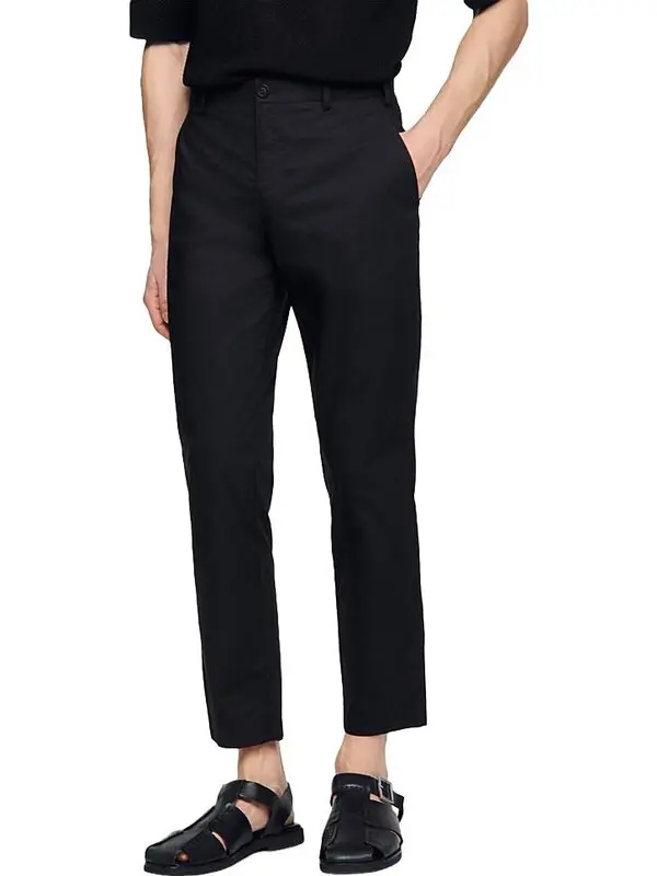 Sandro Talon Carrot Cut Cotton Pants - Black
