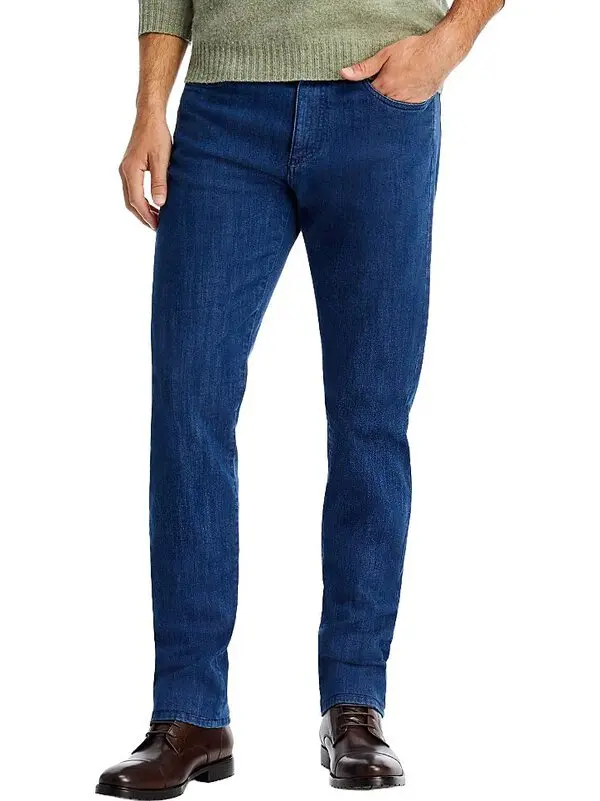 Canali Stretch Denim Straight Fit Jeans - Blue