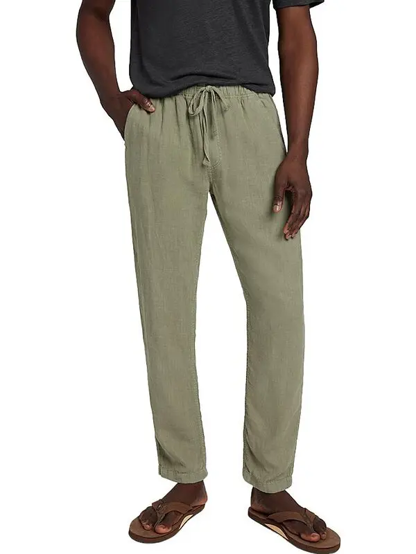 Faherty Brand Linen Drawstring Pants - Canyon Olive