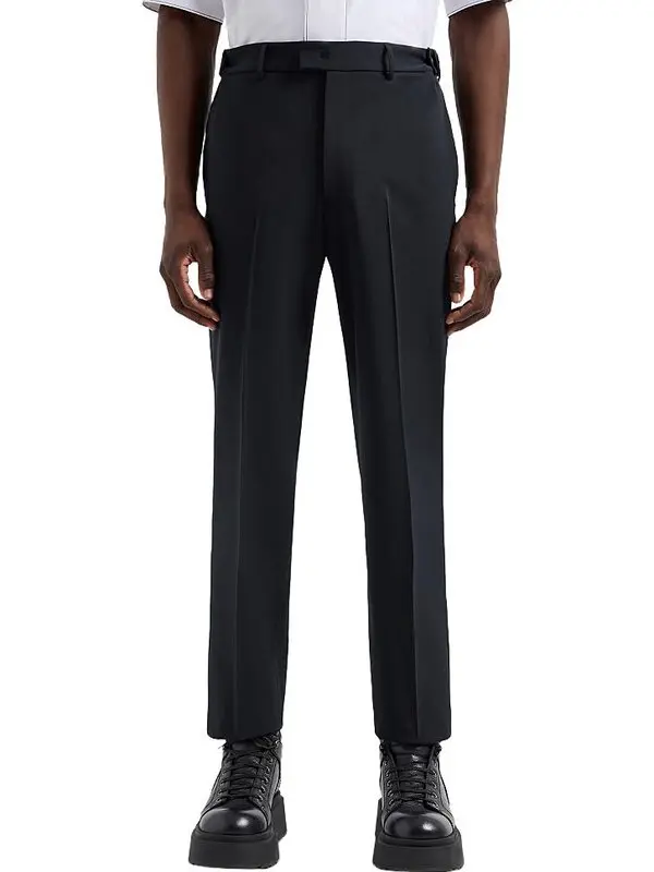 Emporio Armani Technical Stretch Gabardine Regular Fit Pants - Navy