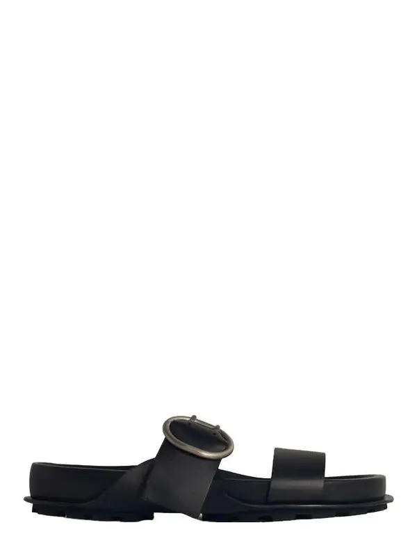 JIL SANDER Leather Slippers - Black