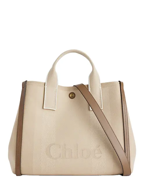 Chloé Medium Canvas Tote Bag - Vegetal Beige