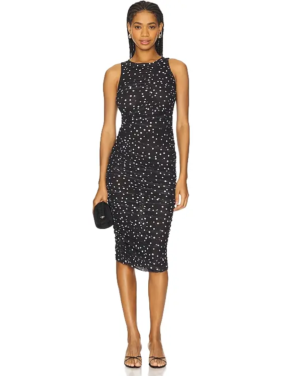 Bardot Felicia Midi Dress - Black Spot