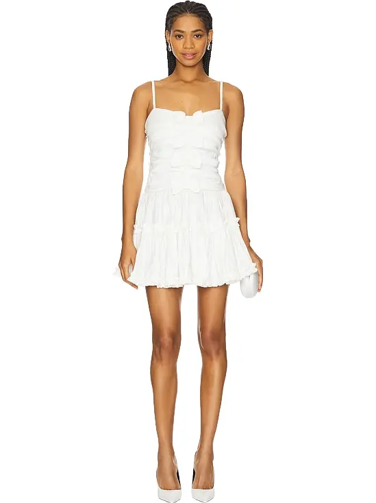 For Love & Lemons Whipped Cream Taffeta Mini Dress - White
