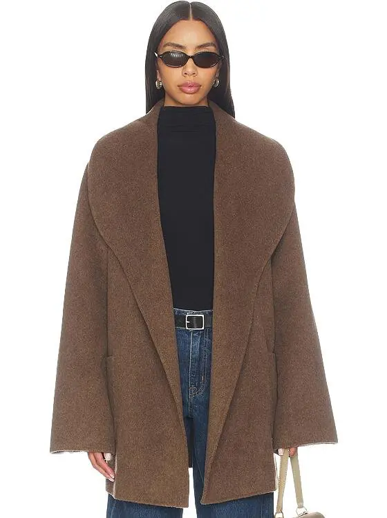 SEROYA Dulcetta Wool Coat - Sable Brown