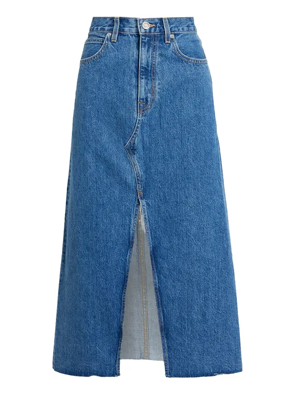 SLVRLAKE Denim Midi Skirt - Mid Denim