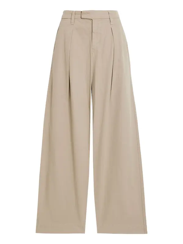 SLVRLAKE Lola Cotton-twill Wide-leg Pants - Beige
