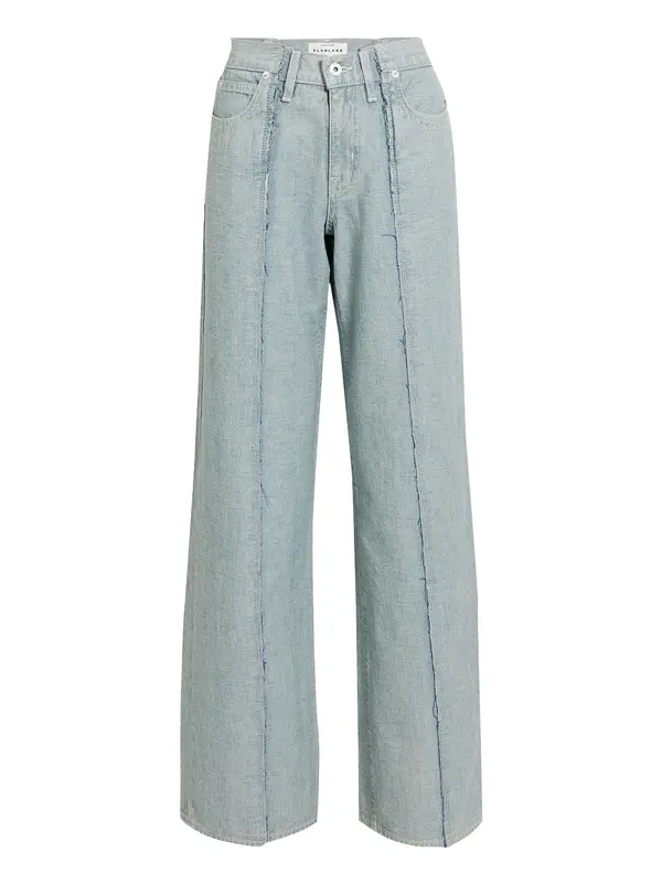SLVRLAKE Rework Mica High-rise Wide-leg Jeans - Light Denim
