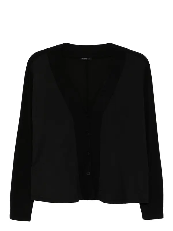Transit Panelled Cardigan - Black