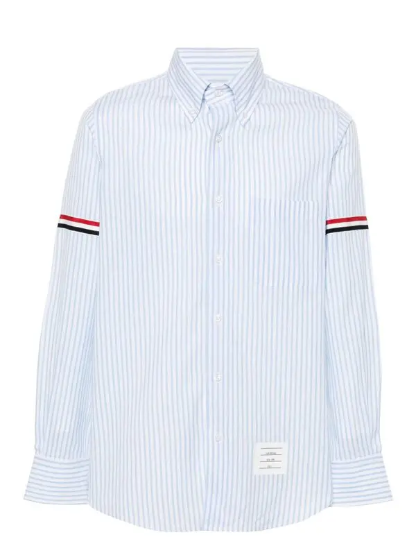 Thom Browne Stripped Cotton Shirt - Blue