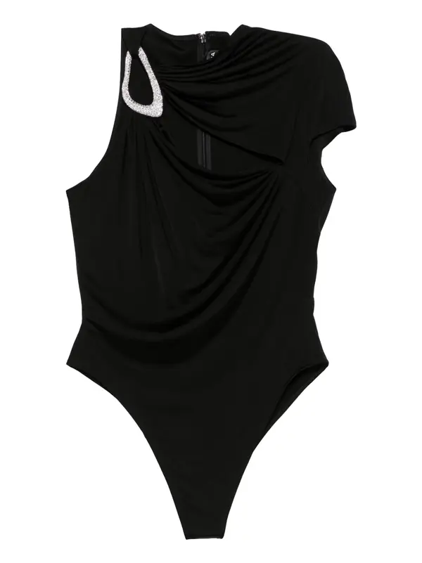 David Koma Crystal-buckle Bodysuit - Black