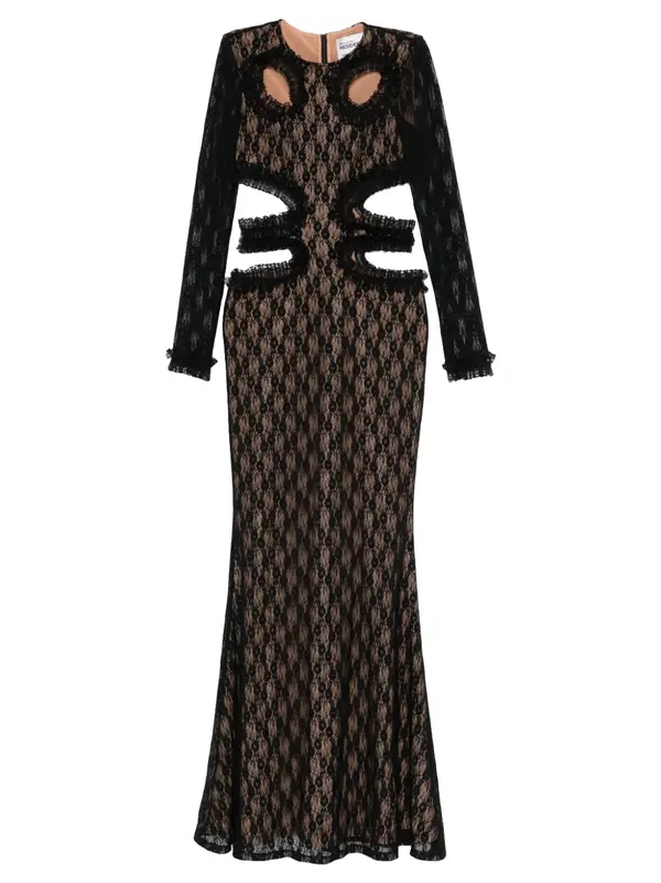 SELF-PORTRAIT X Christopher Kane Lace Cut-out Maxi Dress - Black