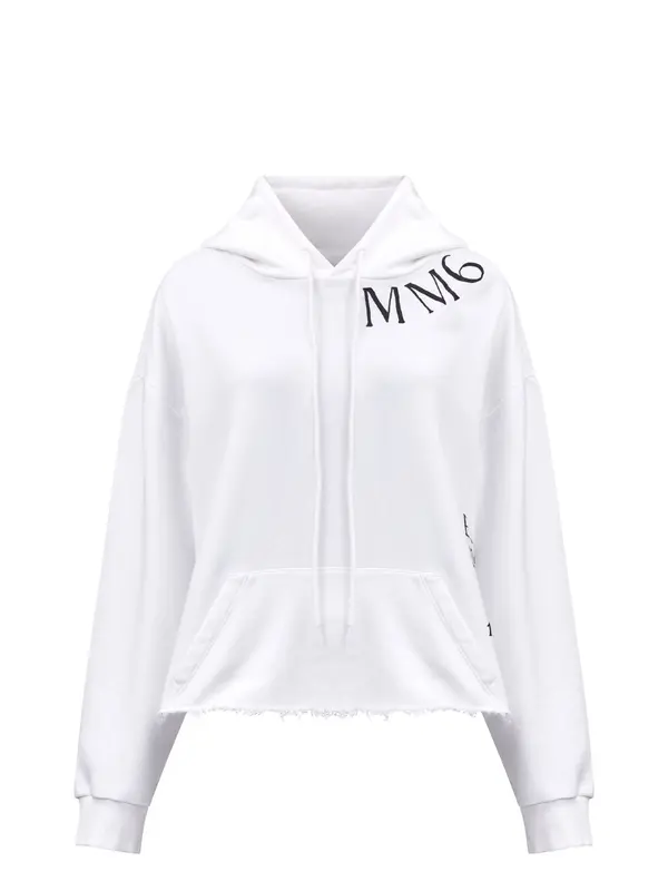 MAISON MARGIELA Logo-print Hoodie - White