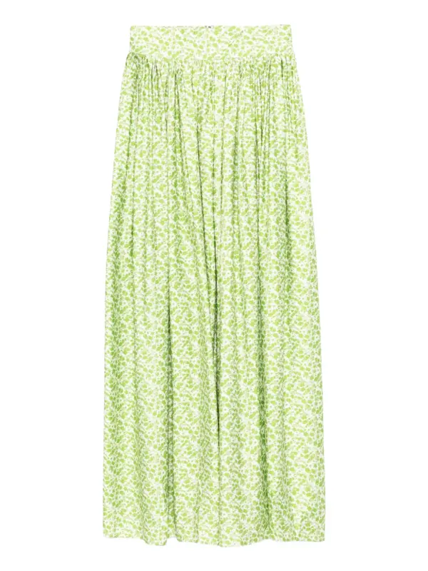BAMBAH Flora Gathered Skirt - Green