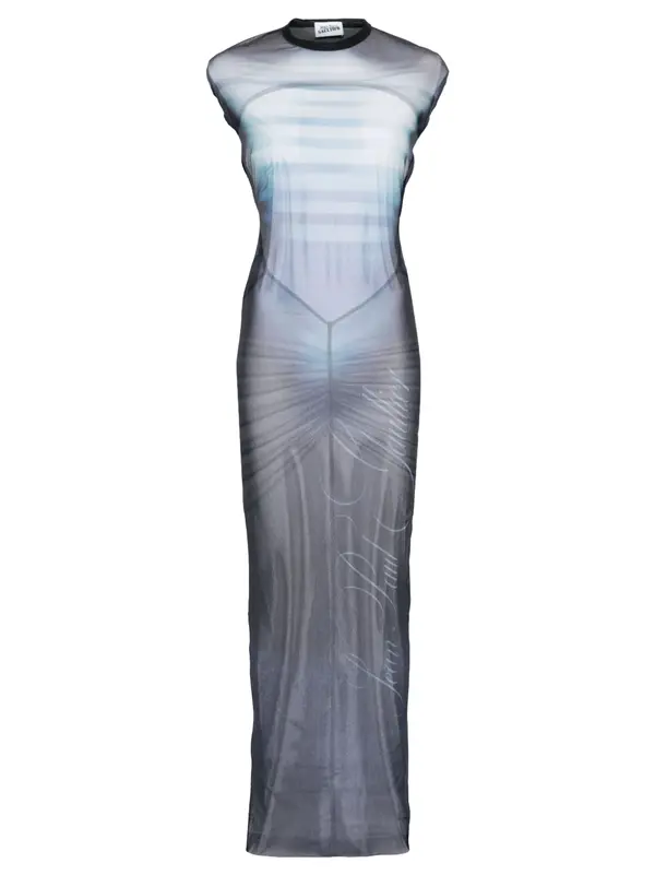 Jean Paul Gaultier Sheer Maxi Dress - Blue