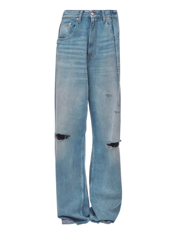 MAISON MARGIELA Pleated Bootcut Jeans - Blue