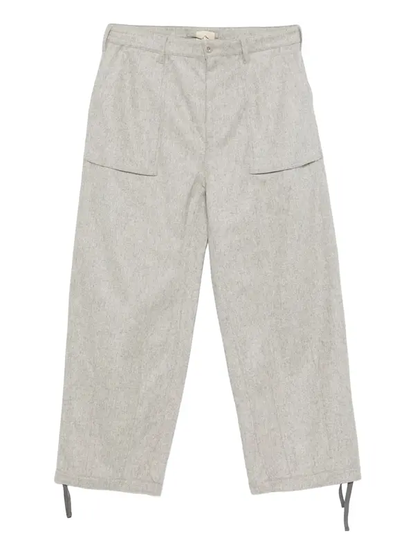 TEN C Felted-finish Trousers - Grey