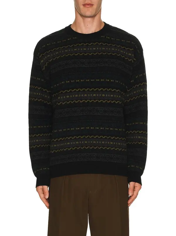 Saturdays Nyc Classic Pattern Knit Sweater - Charcoal