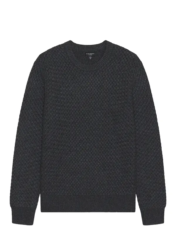 Club Monaco Cash Basketweave Crew Sweater - Charcoal