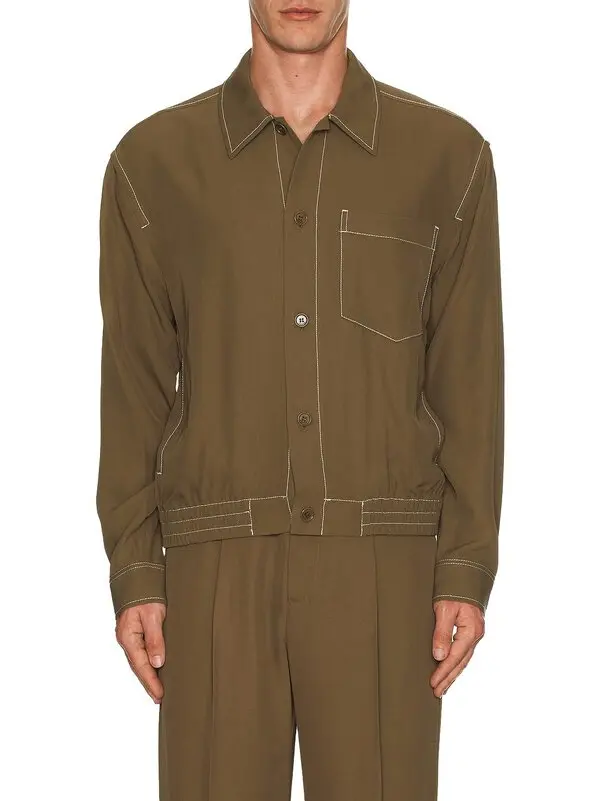 Simkhai Keith Blouson Shirt Jacket - Olive