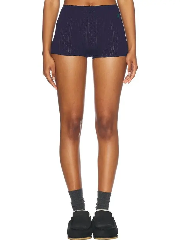 JW Anderson Pointelle Mini Short - Navy