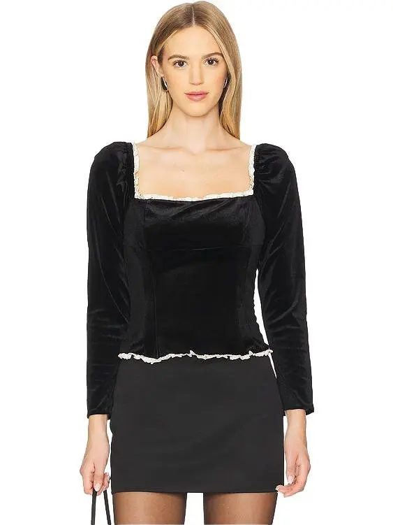 Astr The Label Briella Top - Black