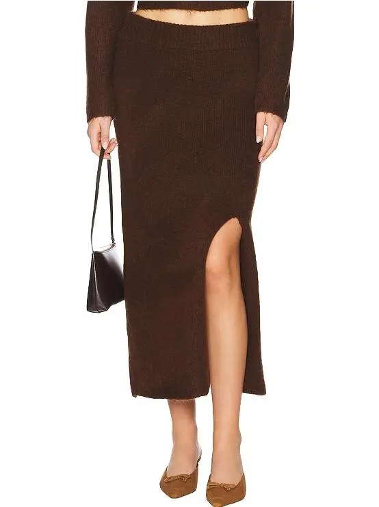 Astr The Label Sinsa Knit Skirt - Brown