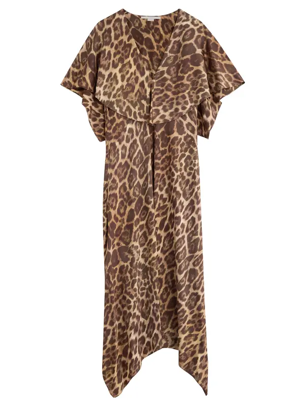 Stella McCartney Leopard-print Satin Midi Dress - Multi Animal