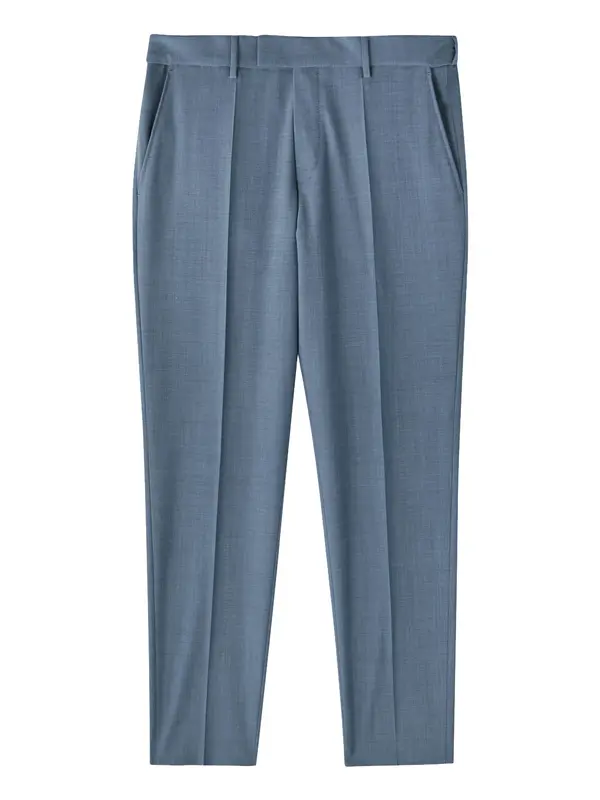 BOSS Slim-leg Stretch-wool Trousers - Blue
