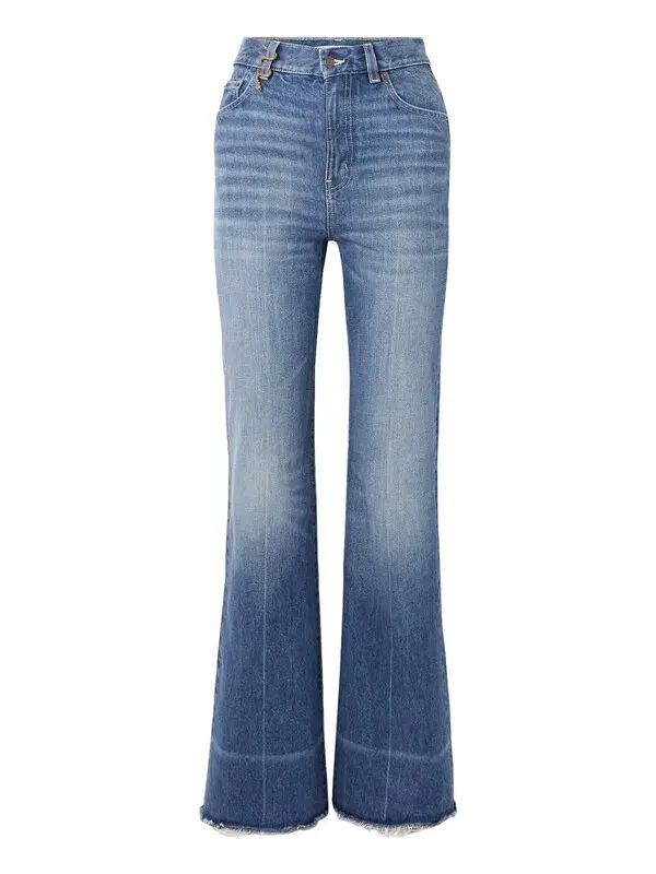 Chloé Snake Embellished Straight-leg Jeans - Blue