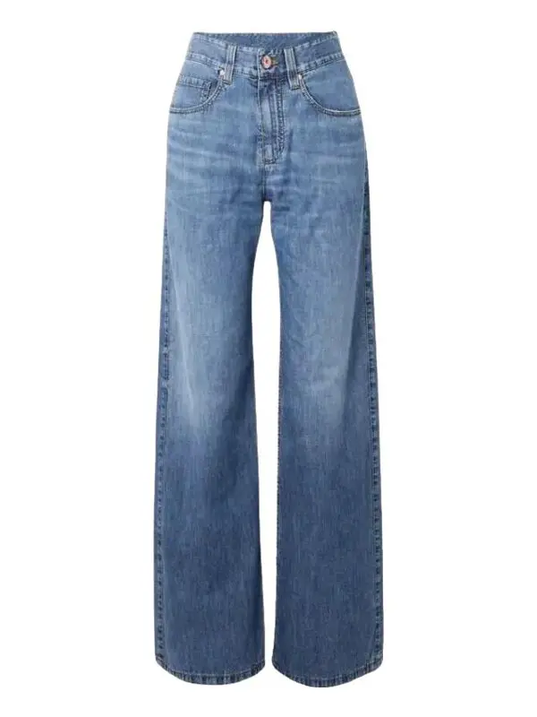 Brunello Cucinelli High-rise Wide-leg Jeans - Blue