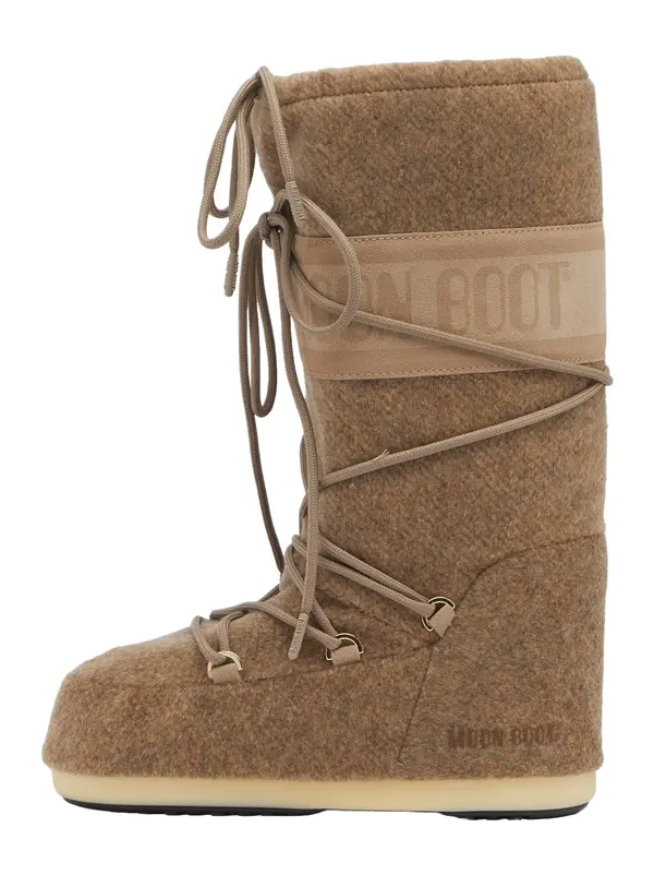 Moon Boot Icon Felt Boots - Beige Melange